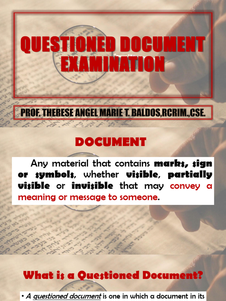 Questioned Document Examination | PDF