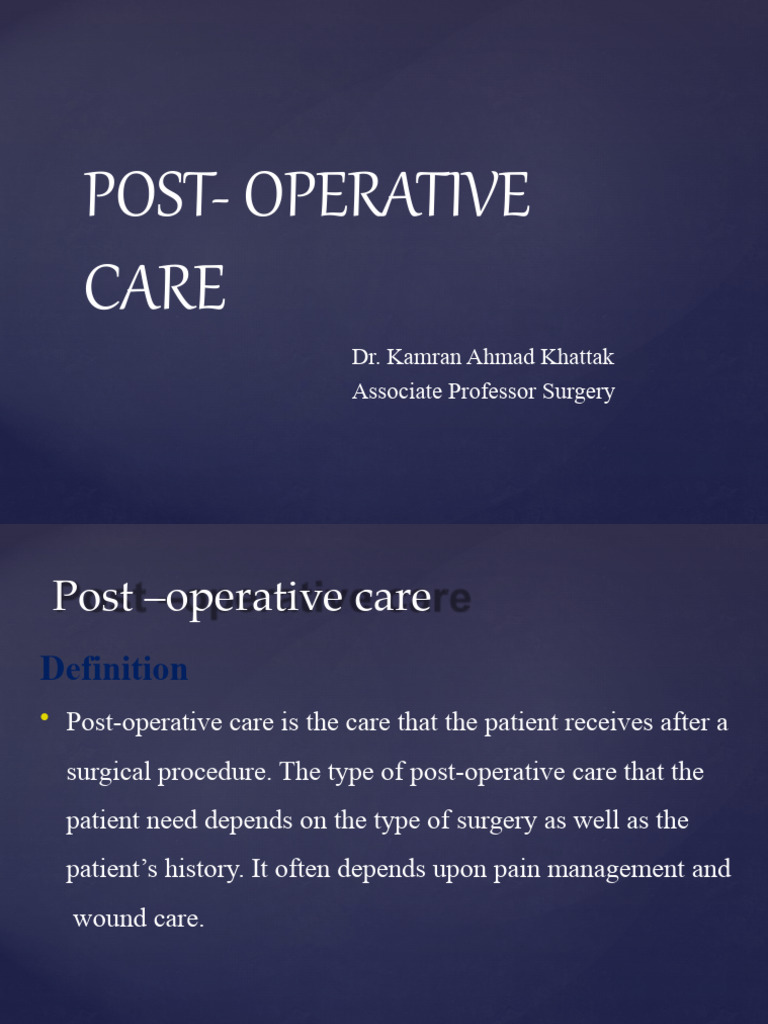 Post Op Care | PDF | Vein | Surgery