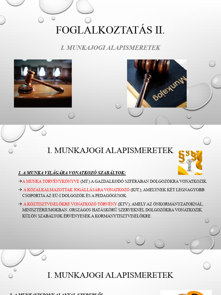 I. Munkajogi Alapismeretek | PDF