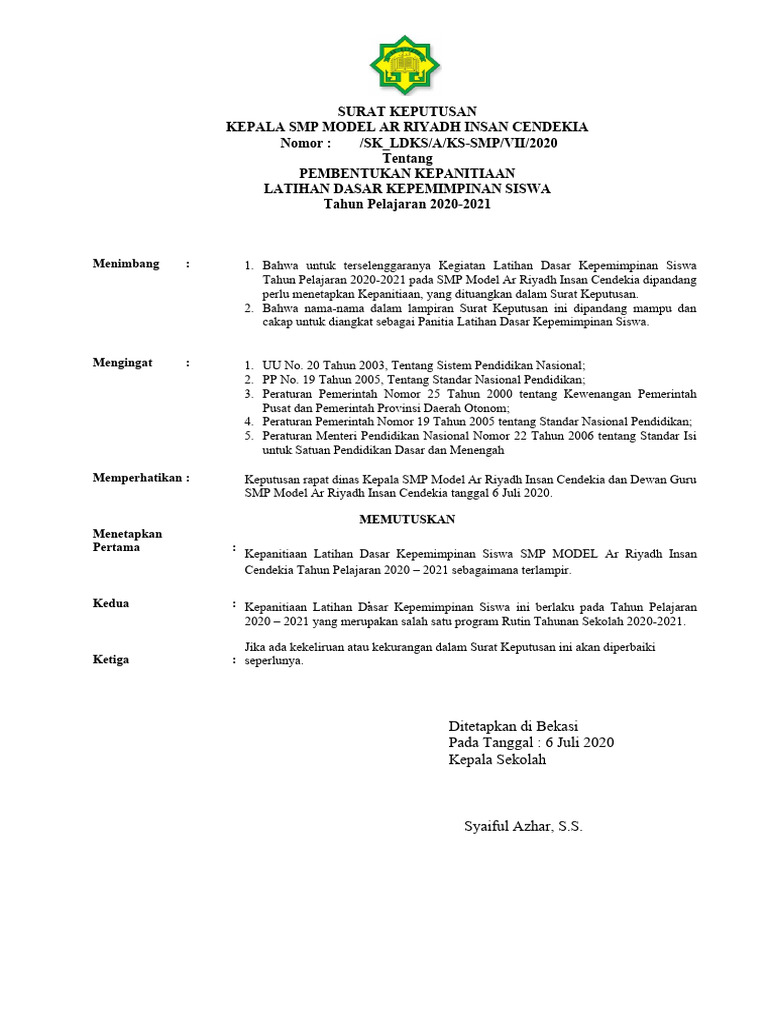 SK Panitia Ldks 2021 | PDF