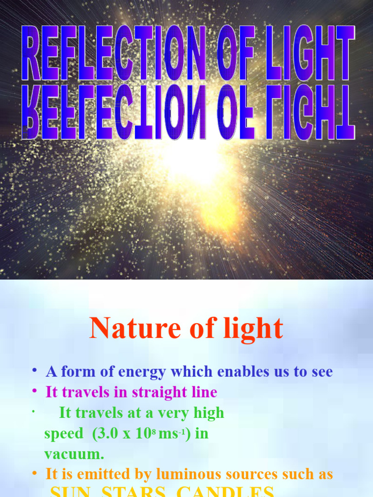 Reflection of Light | PDF | Reflection (Physics) | Light