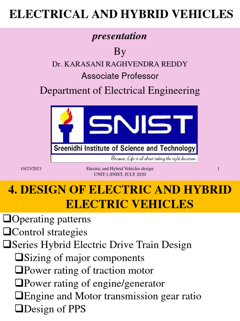 Ev - Unit 4 | PDF | Hybrid Vehicle | Electric Vehicle