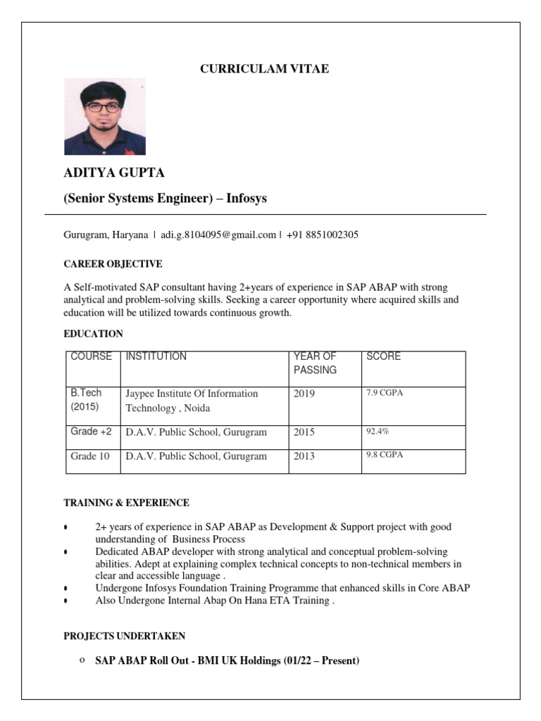 Aditya SAP ABAP | PDF | Consultant | Software Engineering
