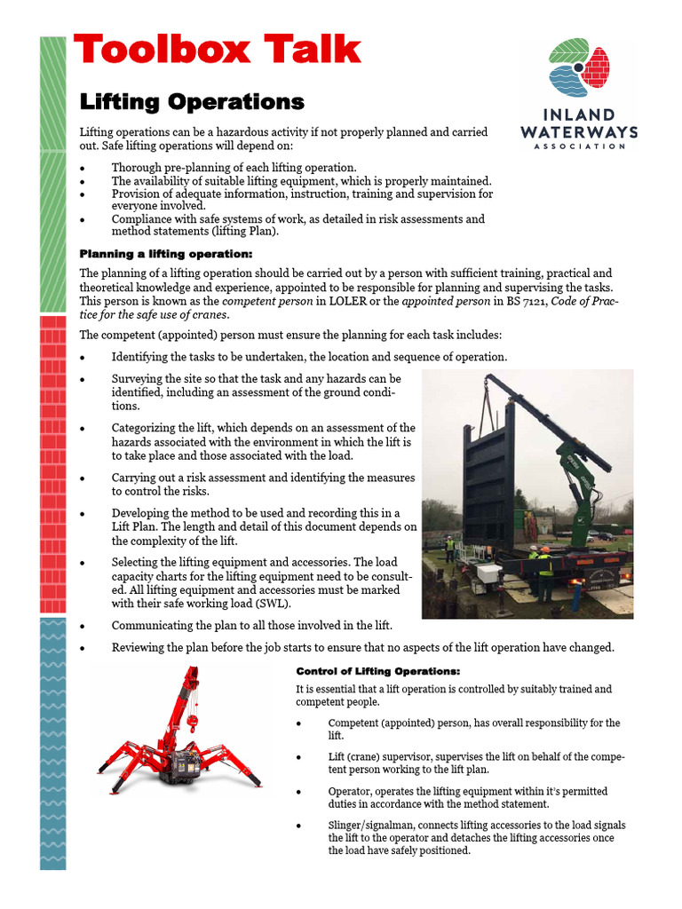 Lifting-Operations-Toolbox-Talk | PDF | Safety Lifting-Operations-Toolbox-Talk | PDF | Safety