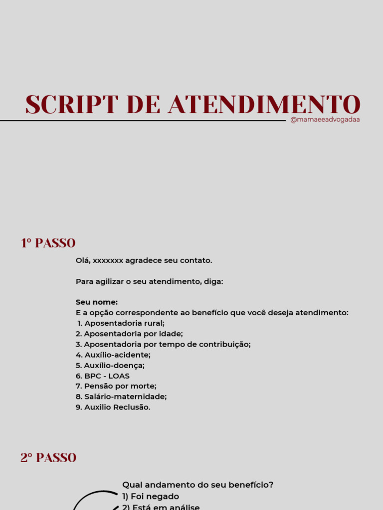 Script de Atendimento | PDF Script de Atendimento | PDF