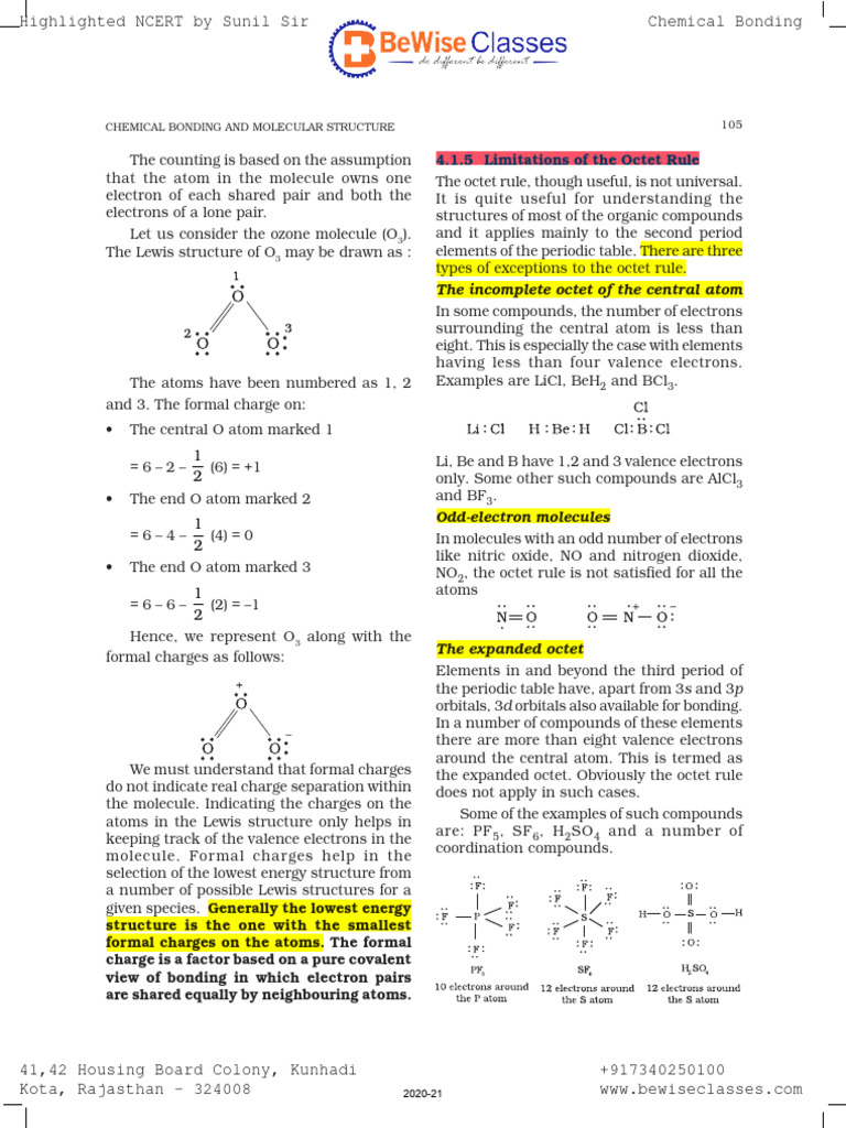 Chemical Bonding NCERT Highlighted PDF White - Extracted | PDF | Ionic ...