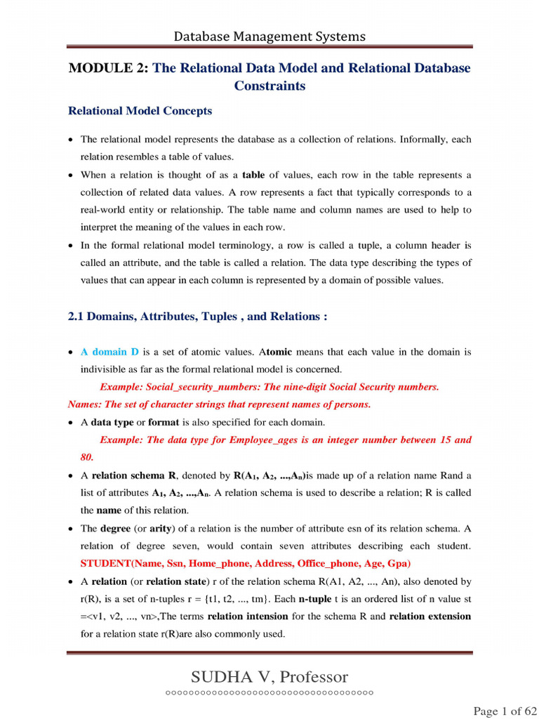 Module 2 Dbms | PDF Module 2 Dbms | PDF