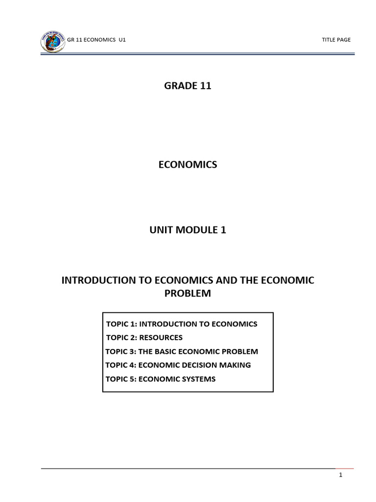 Grade 11 Module 1 | PDF | Economics | Microeconomics