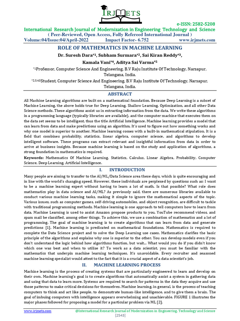 Fin Irjmets1652378206 | PDF | Statistics | Machine Learning