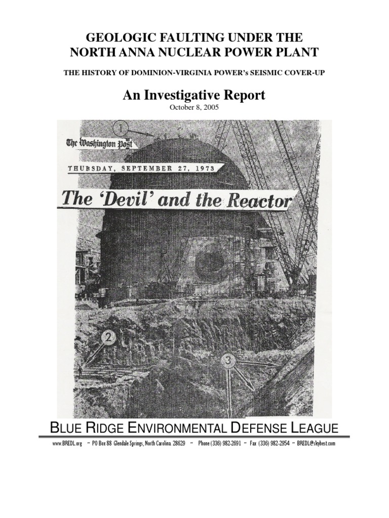 North Anna Nuclear Plant Fault Cover-Up | PDF | Nuclear Regulatory ...