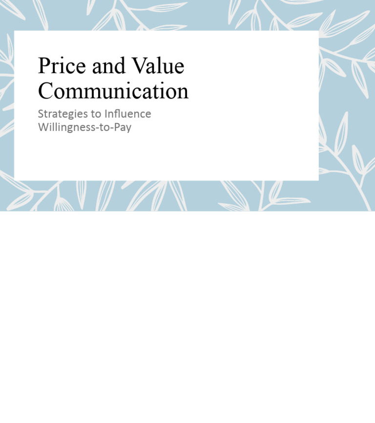 Chapter 3 - Price and Value Communication | PDF