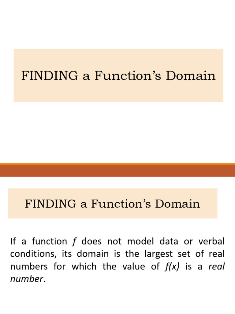 LECTURE 2 - Finding Function's Domain | PDF | Function (Mathematics) | Square Root