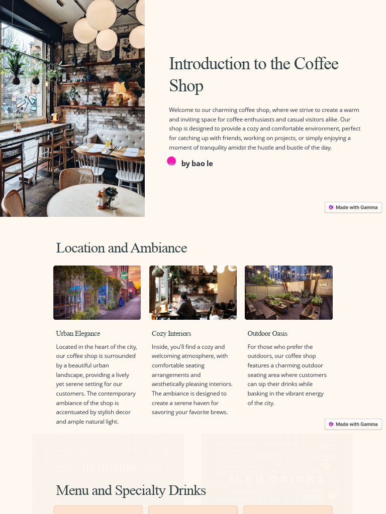 Introduction to Our Coffee Shop | PDF | Coffee | Food And Drink