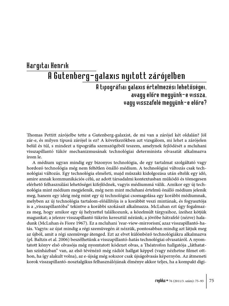 A Gutenberg-Galaxis Nyitott Zárójelben | PDF