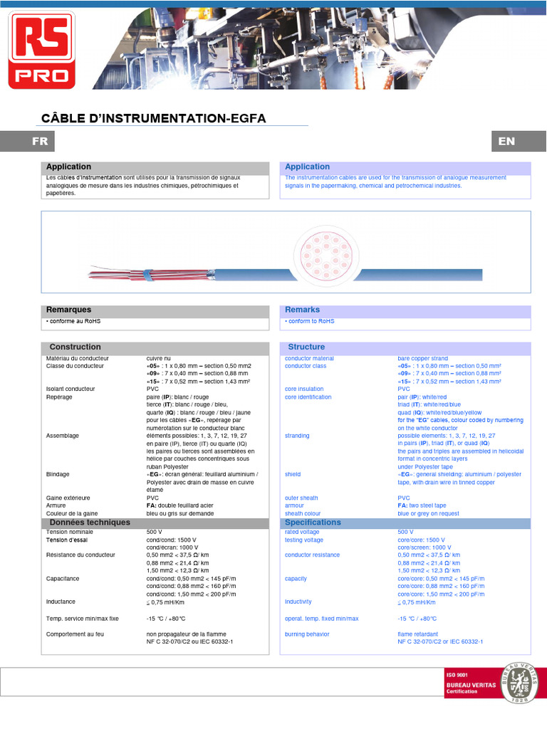 Câble d'instrumentation EGFA | PDF | Chimie | Matériaux de construction