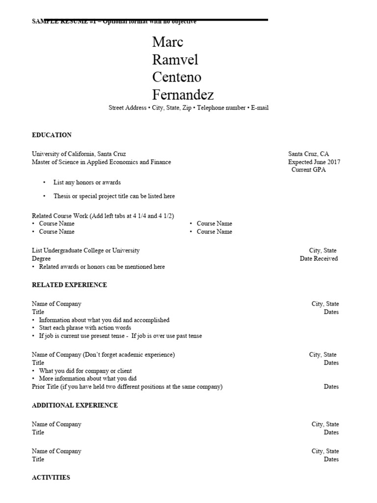 Sample Resumes | PDF