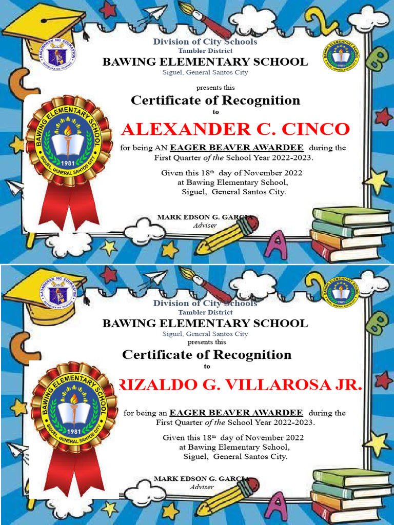 Recognition-CERT GARCIA | PDF