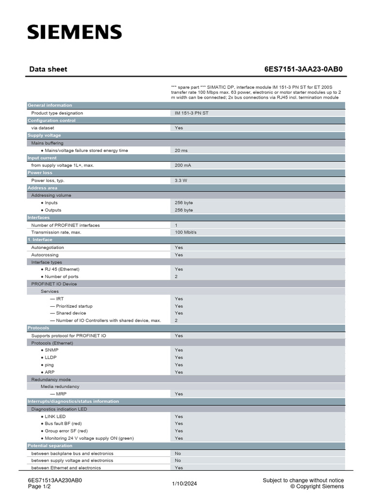 6ES71513AA230AB0_datasheet_en | PDF | Computer Architecture | Computer Engineering