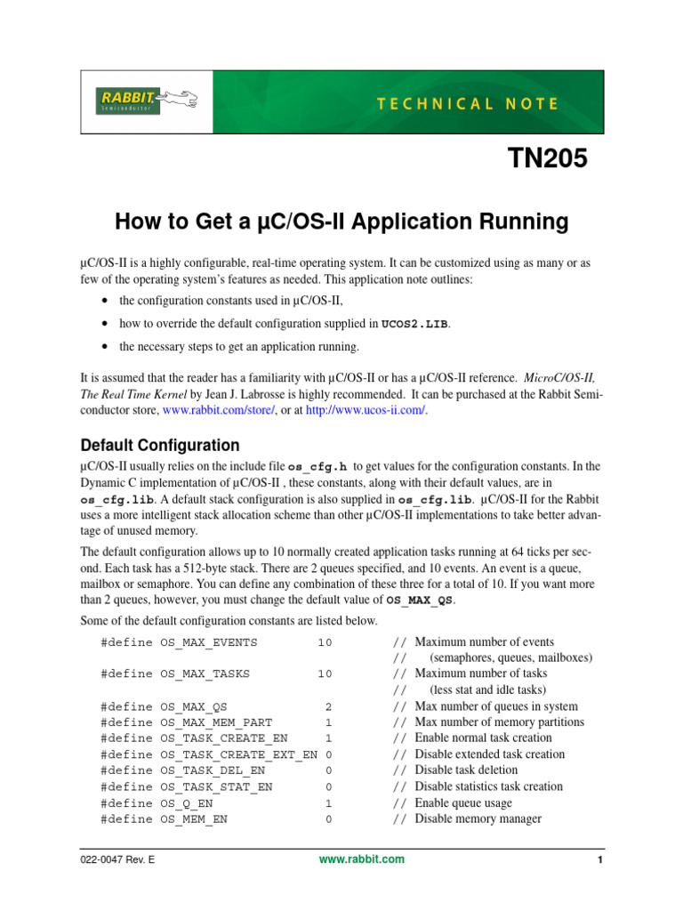 How To Get A C/OS-II Application Running: Default Configuration | PDF | Computing | Information ...