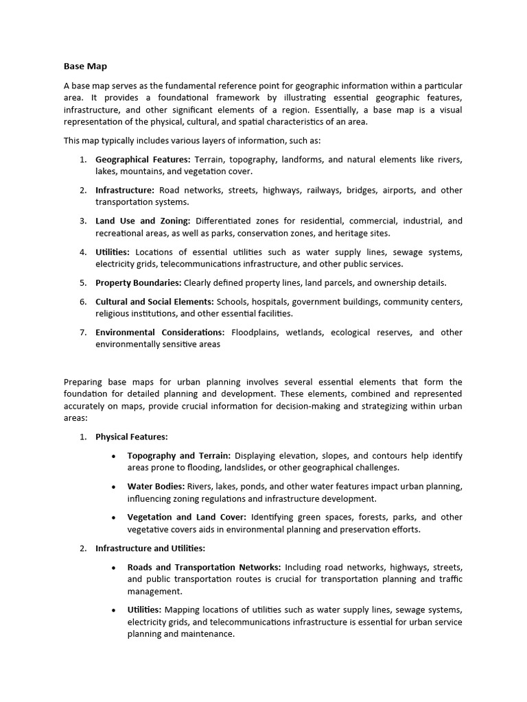 Base Map | PDF | Infrastructure | Geographic Information System