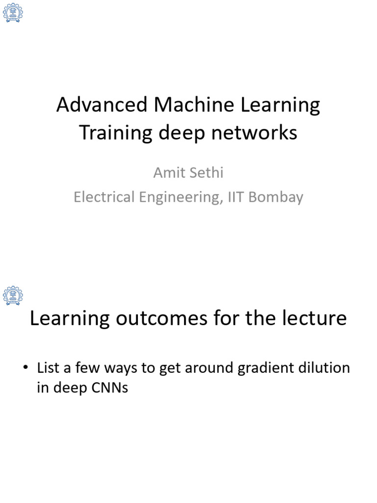 Lecture 9 Training Deep Networks | PDF | Statistics | Systems Science