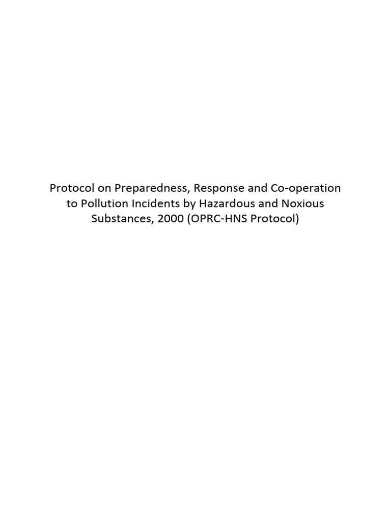 Oprc - HNS Protocol | PDF | Treaty