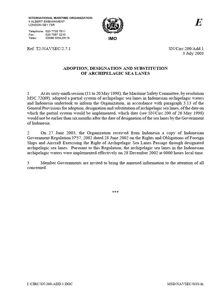 SHIP ROUTING GUIDE - INDONESIA | PDF