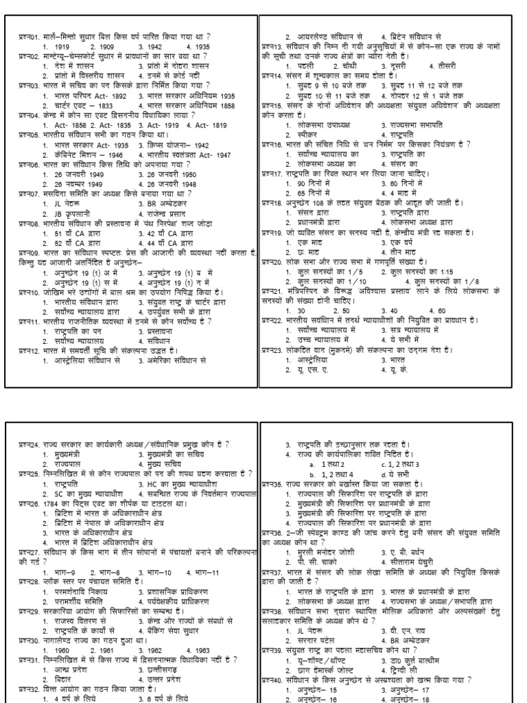 samvidhan question answer | PDF