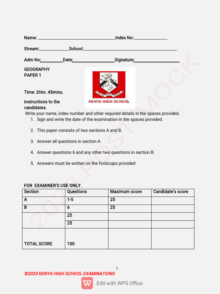 Kcse Revision | PDF | Plate Tectonics | Soil