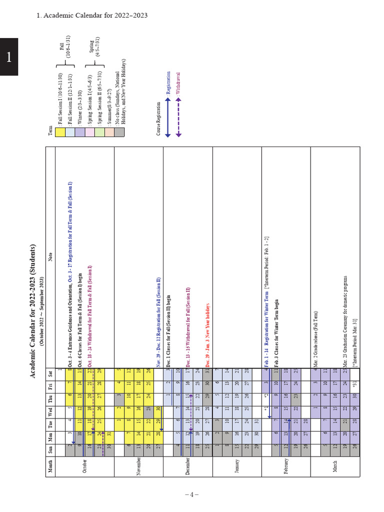 Annex 1.1 Academic Calendar - 2022 2023 | PDF