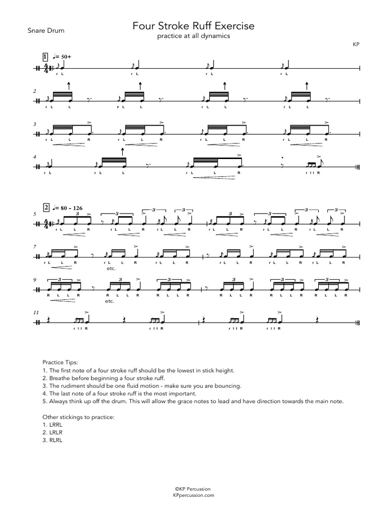 Four Stroke Ruff Exercise | PDF