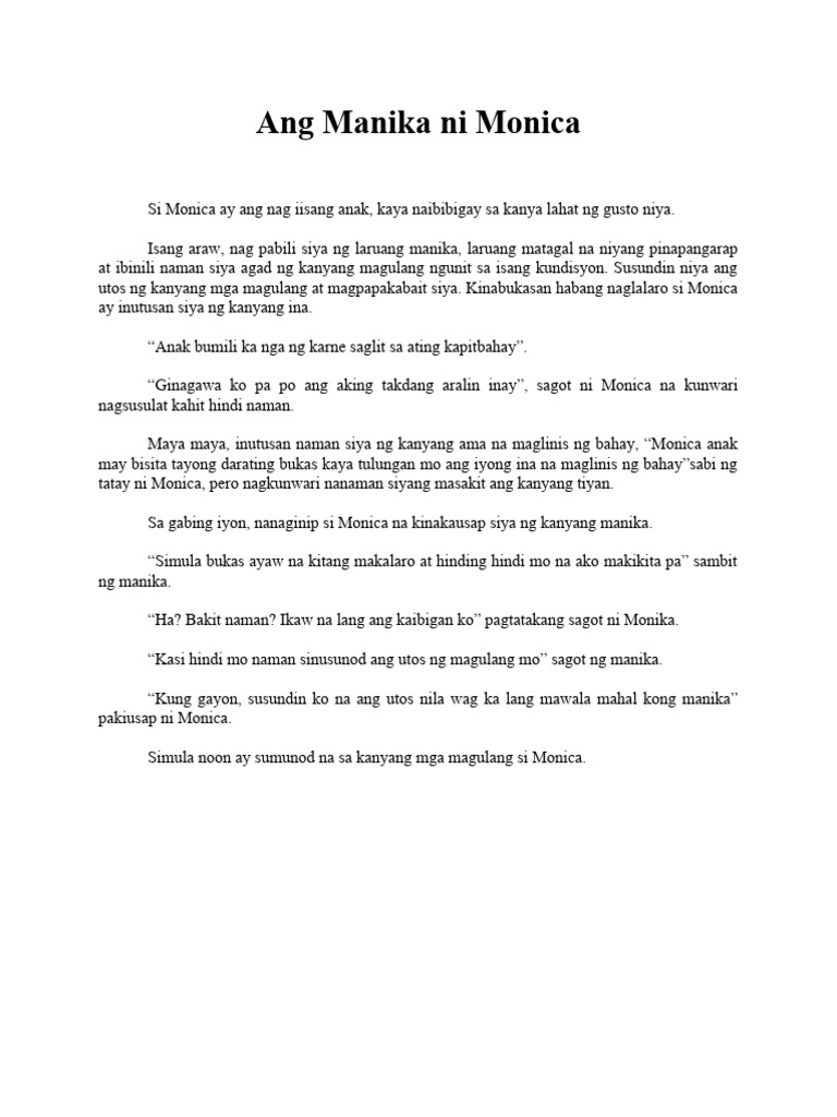 Ang Manika Ni Monica Duladulaan | PDF