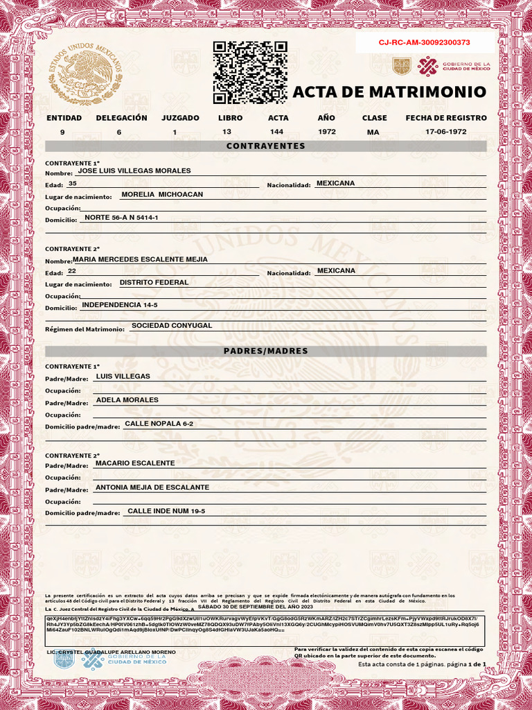 Acta Matrimonio | PDF