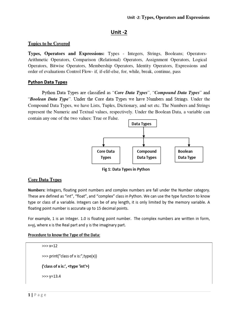 Unit 2 1 | PDF | Data Type | Control Flow