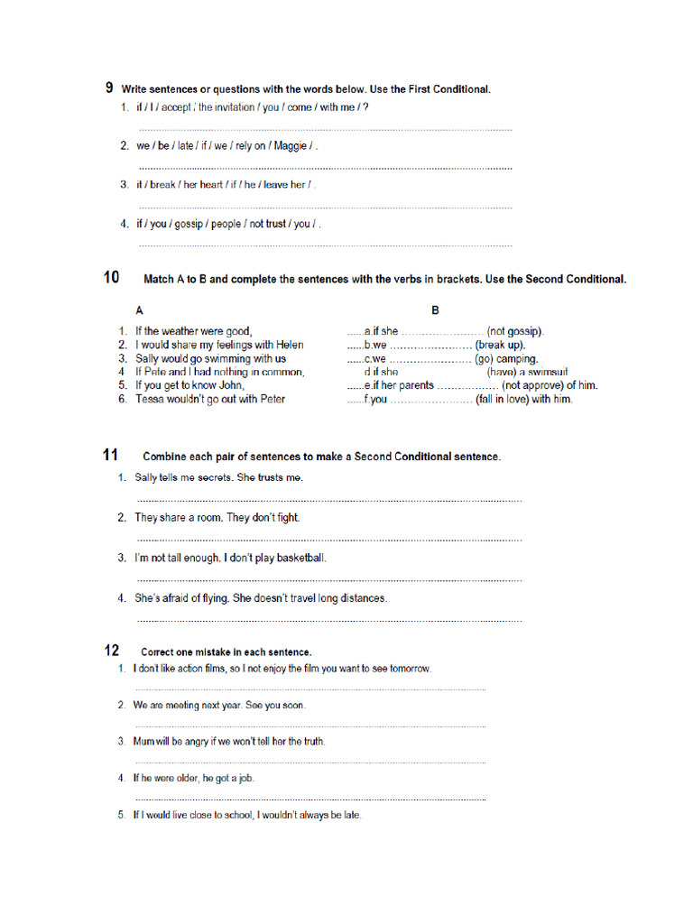 Conditionals 1º Bto | PDF