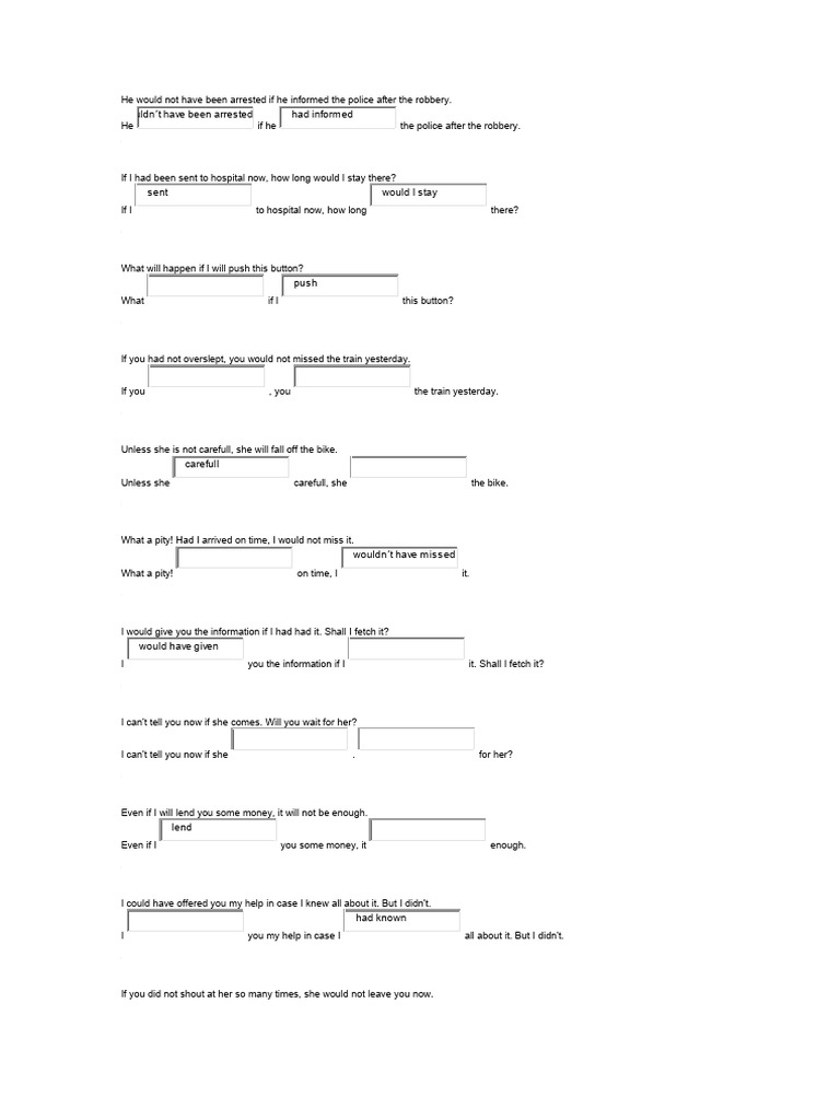 Conditional Sentence Corrections | PDF