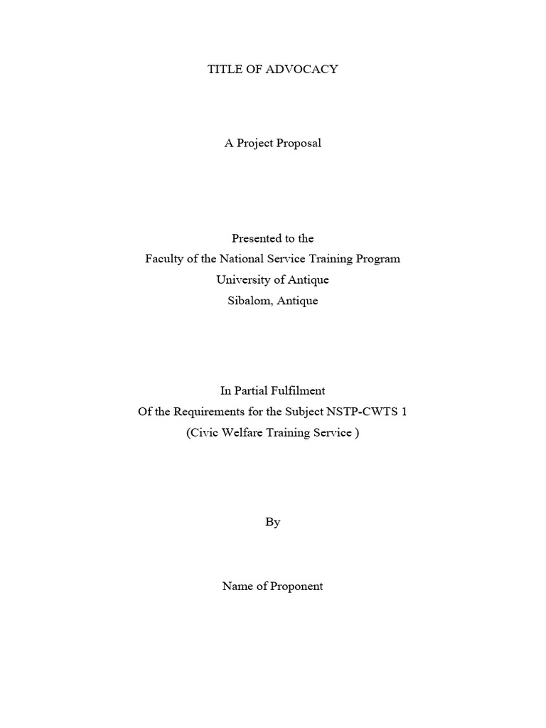 Community Advocacy Project Format | PDF