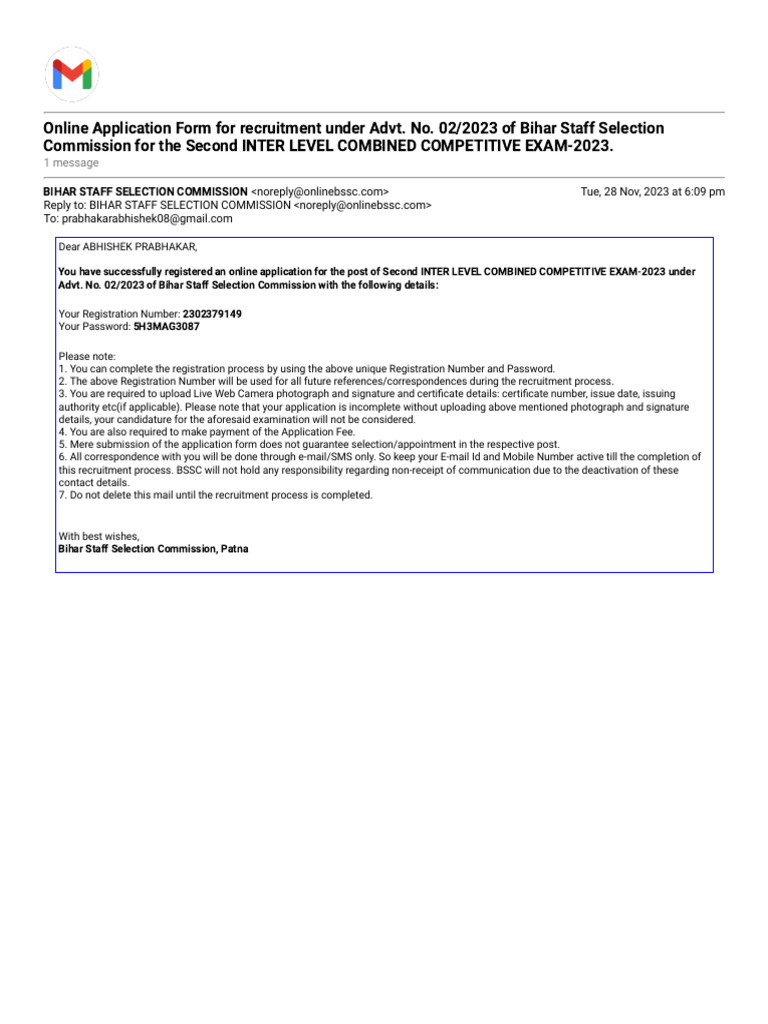 Gmail - Online Application Form For Recruitment Under Advt. No. 02 ... Gmail - Online Application Form For Recruitment Under Advt. No. 02 ...