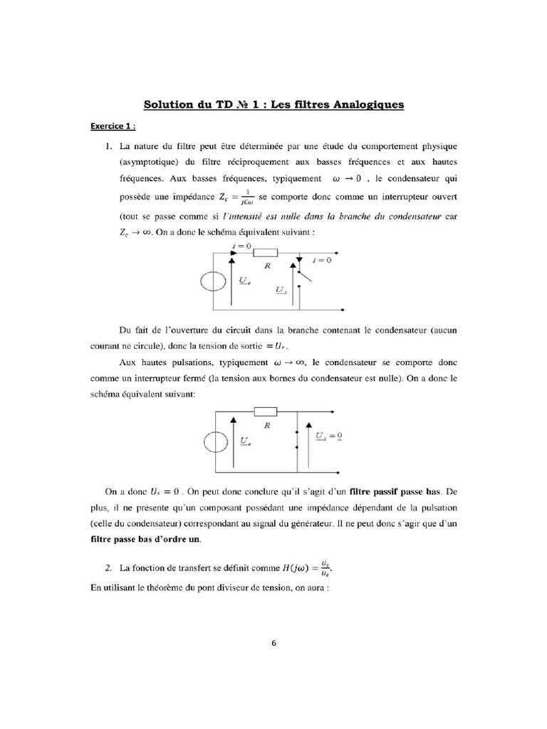 Solution-TD1 Fonction de Lélectronique | PDF