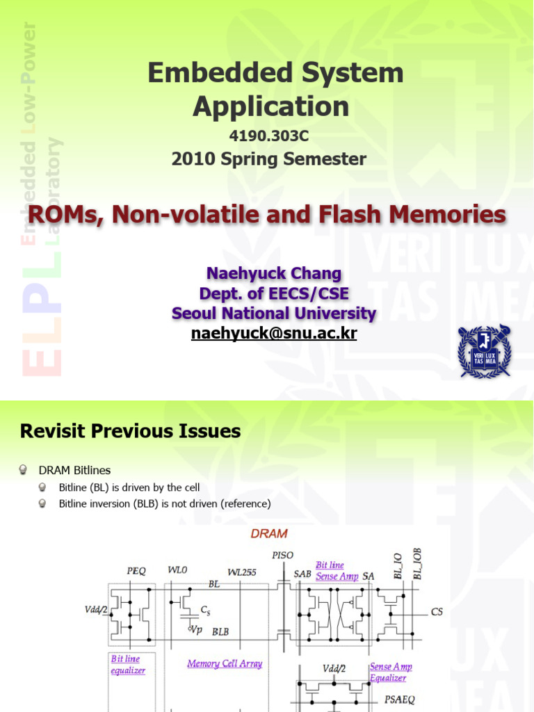 Embedded System Application: Roms, Non-Volatile and Flash Memories | PDF | Flash Memory ...