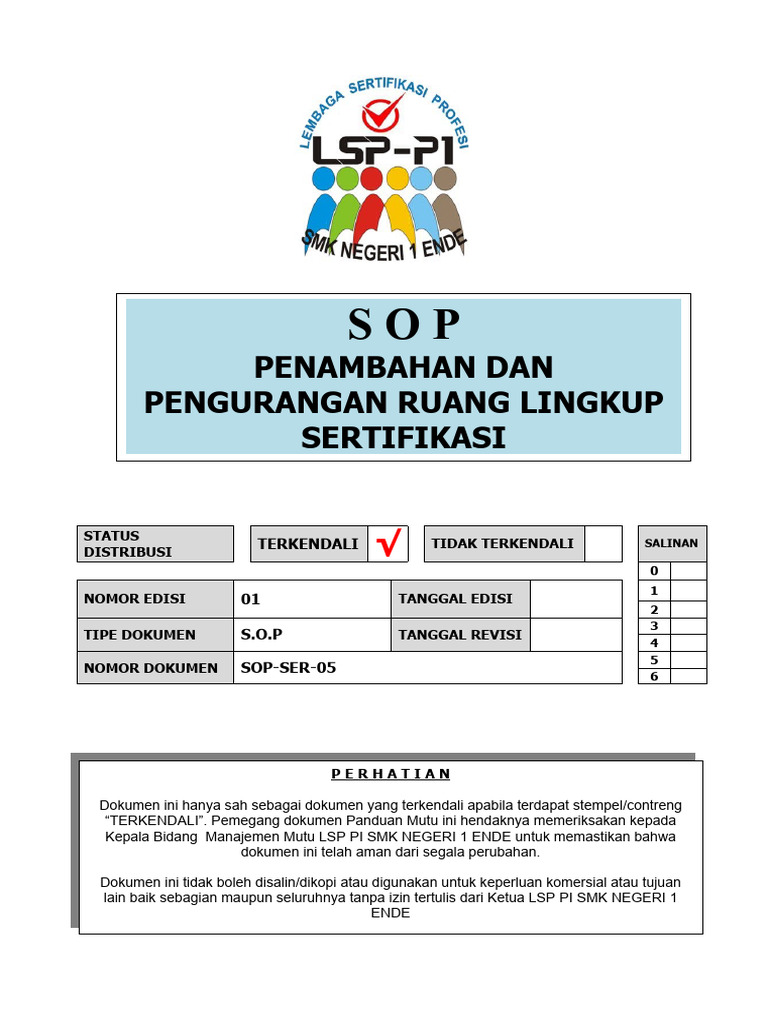 SOP-05 - Penambahan Dan Pengurangan RL Sertifikasi | PDF