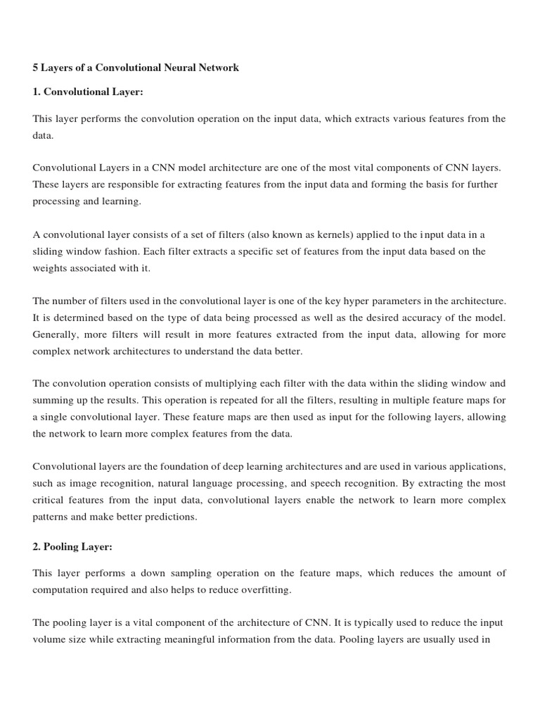 5 Layers of A Convolutional Neural Network | Download Free PDF | Artificial Neural Network ...