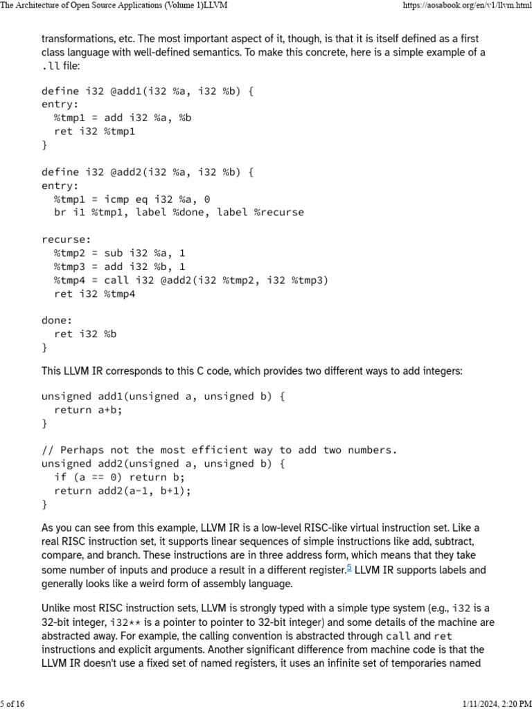 LLVM: A Low-Level Language Overview | PDF | Computers