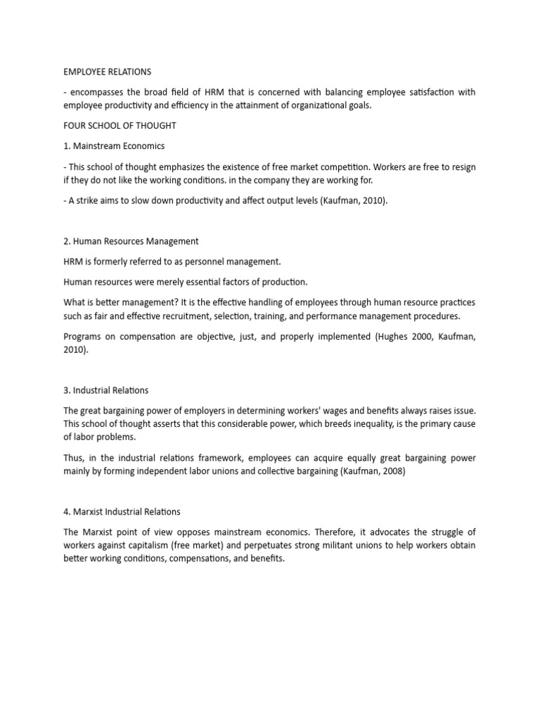 Employee Relations | PDF | Strike Action | Employment