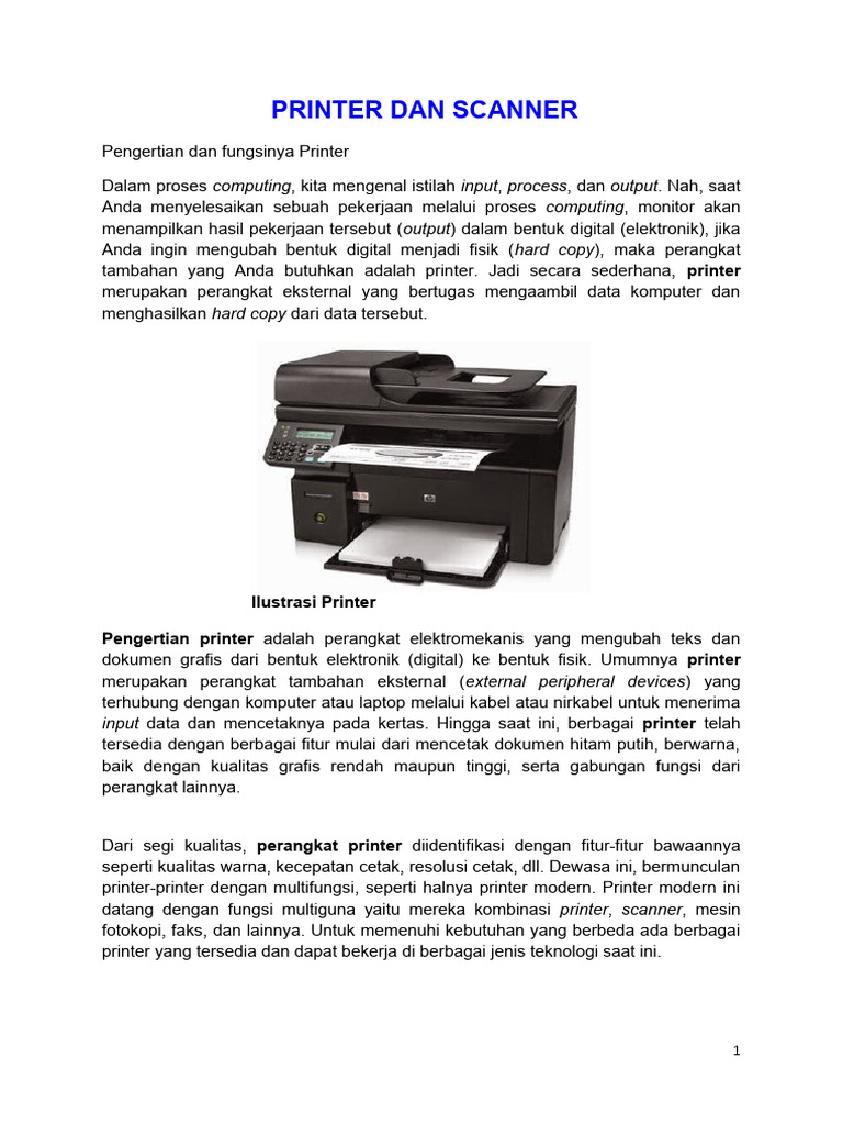Printer Dan Scanner | PDF | Komputer