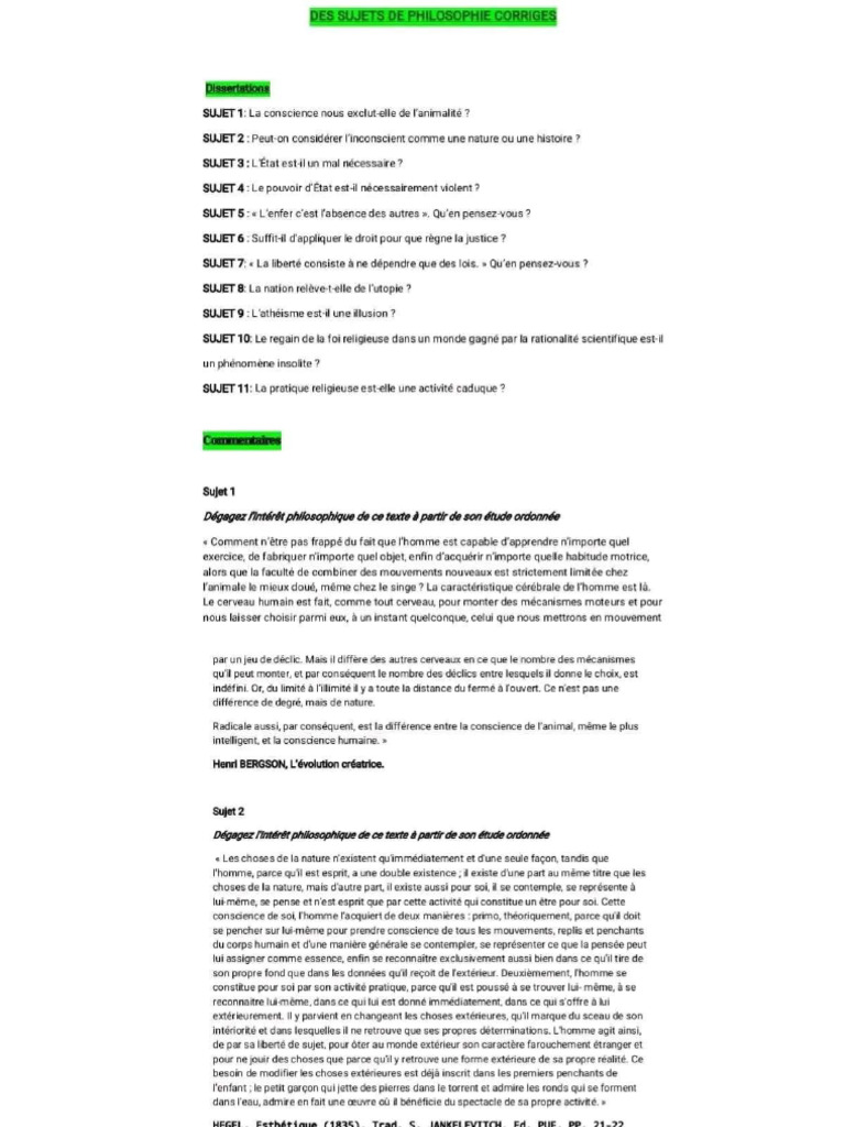 Philosophie corrigé | PDF