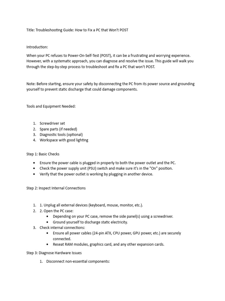 CPU Repair Manual | Download Free PDF | Electrostatic Discharge | Personal Computers