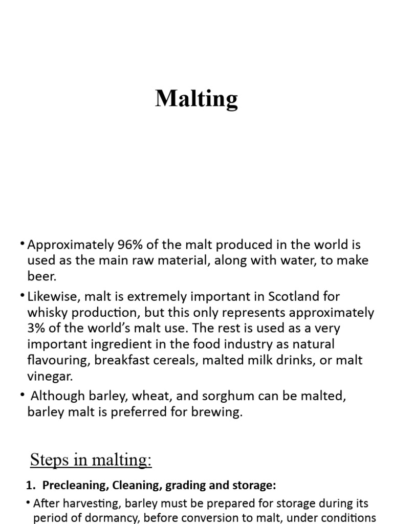 Malting | PDF | Malt | Chemistry