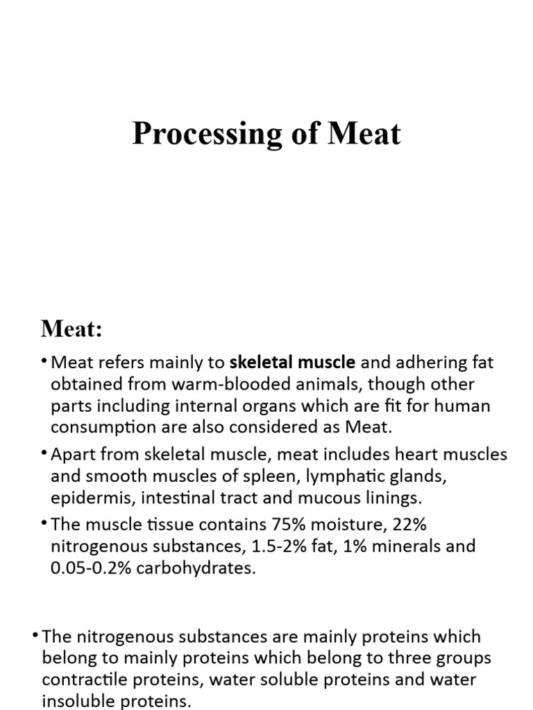 Processing of Meat | PDF | Curing (Food Preservation) | Meat