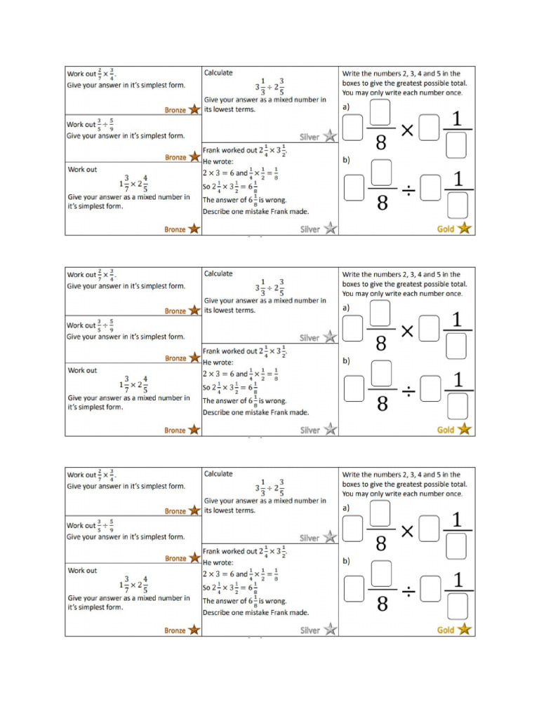 Fractions Multiplication | PDF